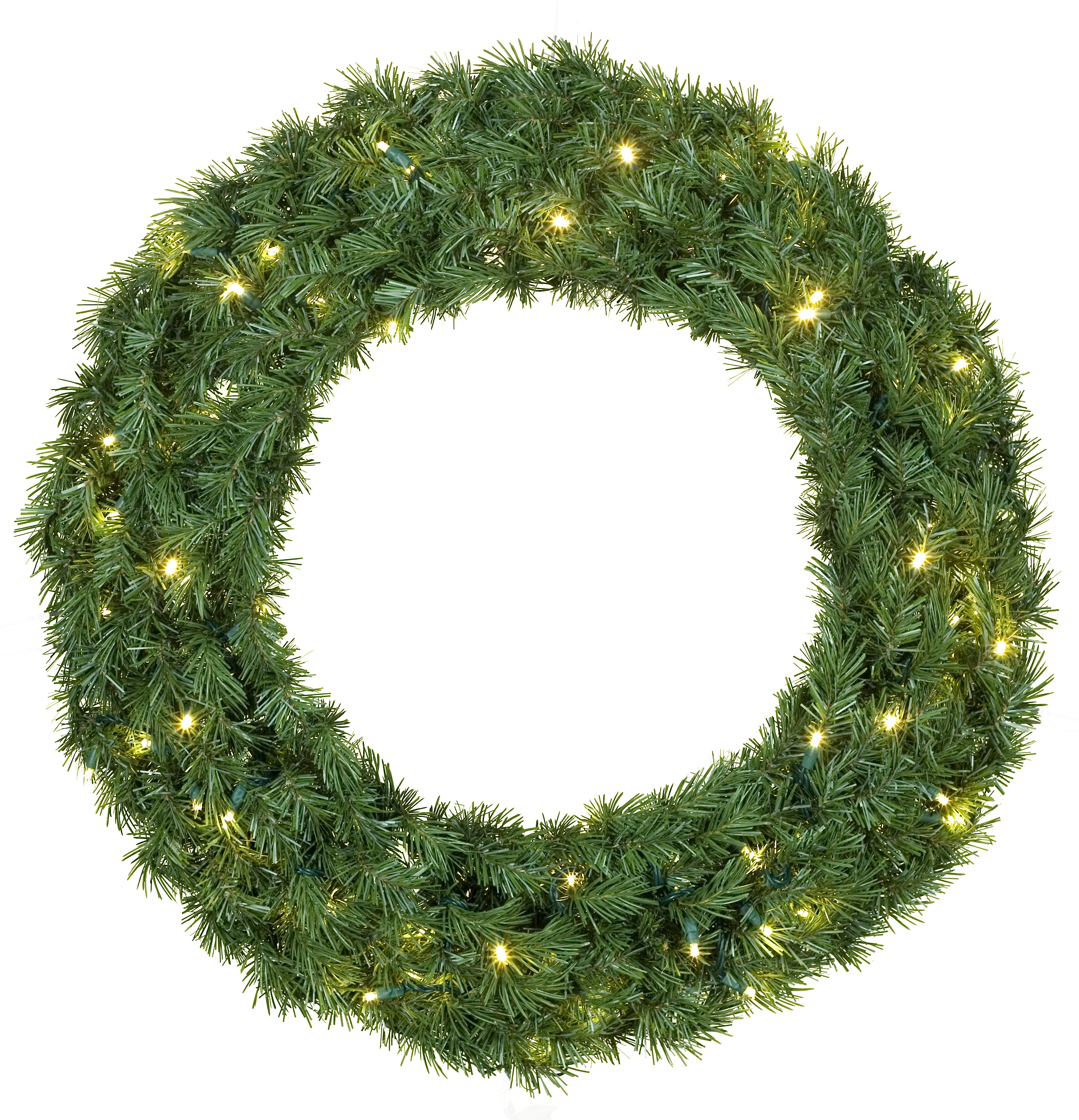 Balsam Fir Prelit LED Holiday Wreath, Warm White Lights - Wintergreen ...