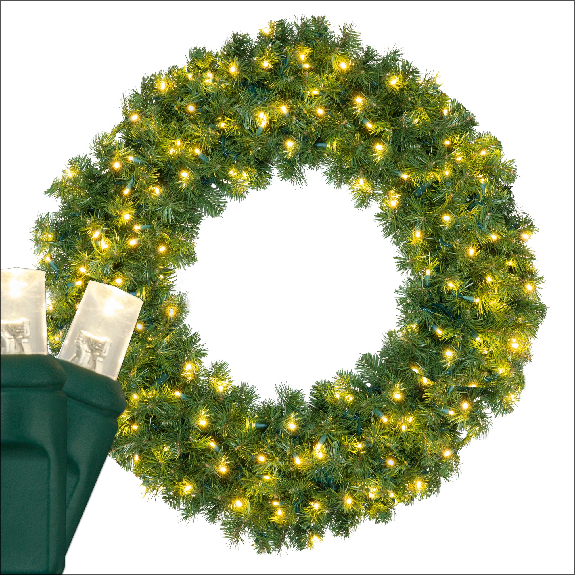 Olympia Pine Prelit Commercial LED Holiday Wreath, Warm White Lights ...
