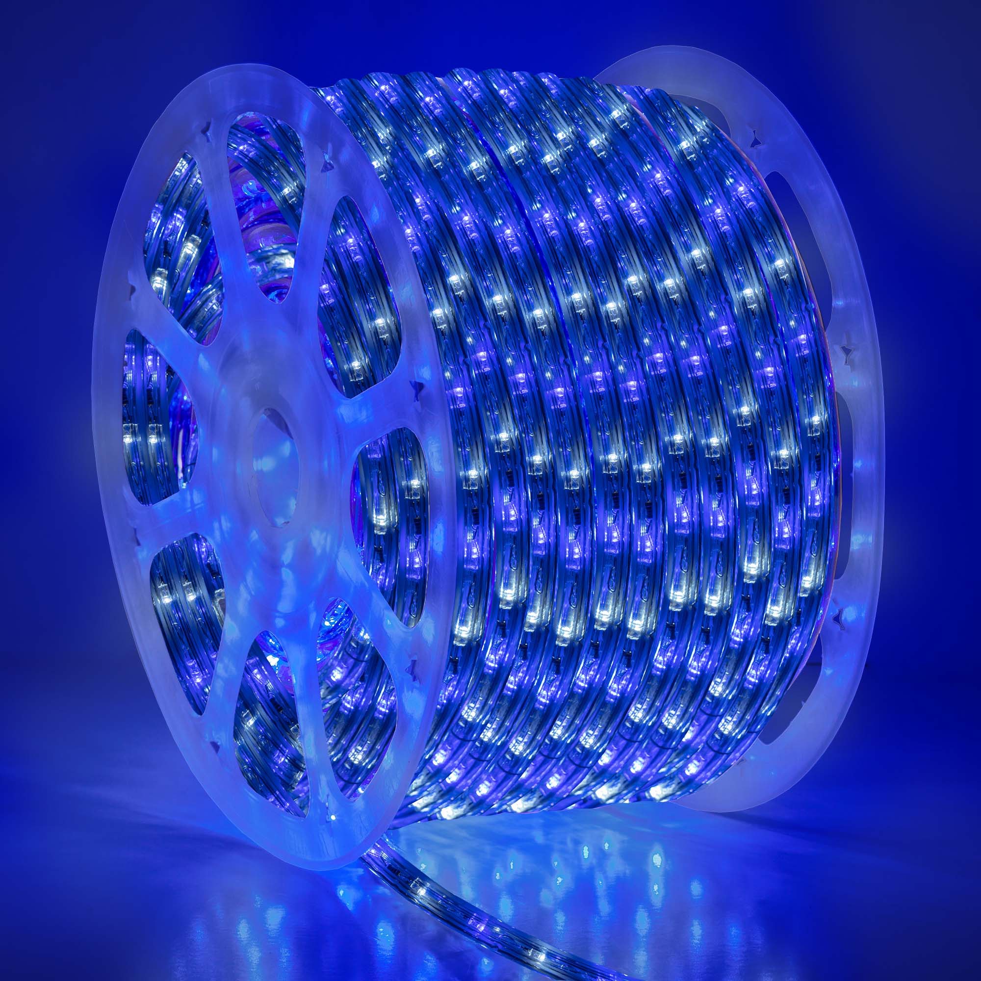 Blue, Cool White LED Rope Light, 150 ft - Wintergreen Corporation