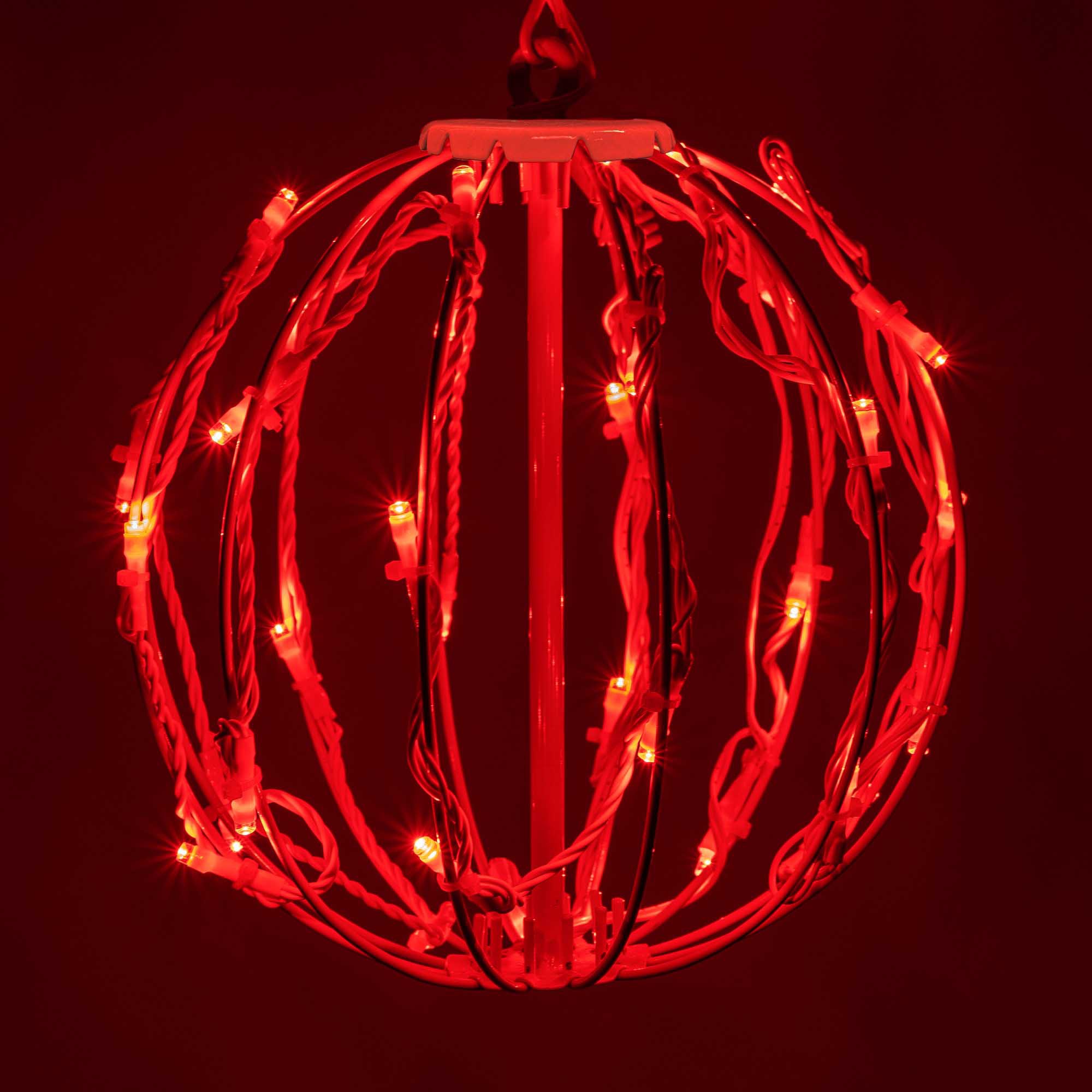 Red LED Light Ball, Fold Flat White Frame - Wintergreen Corporation