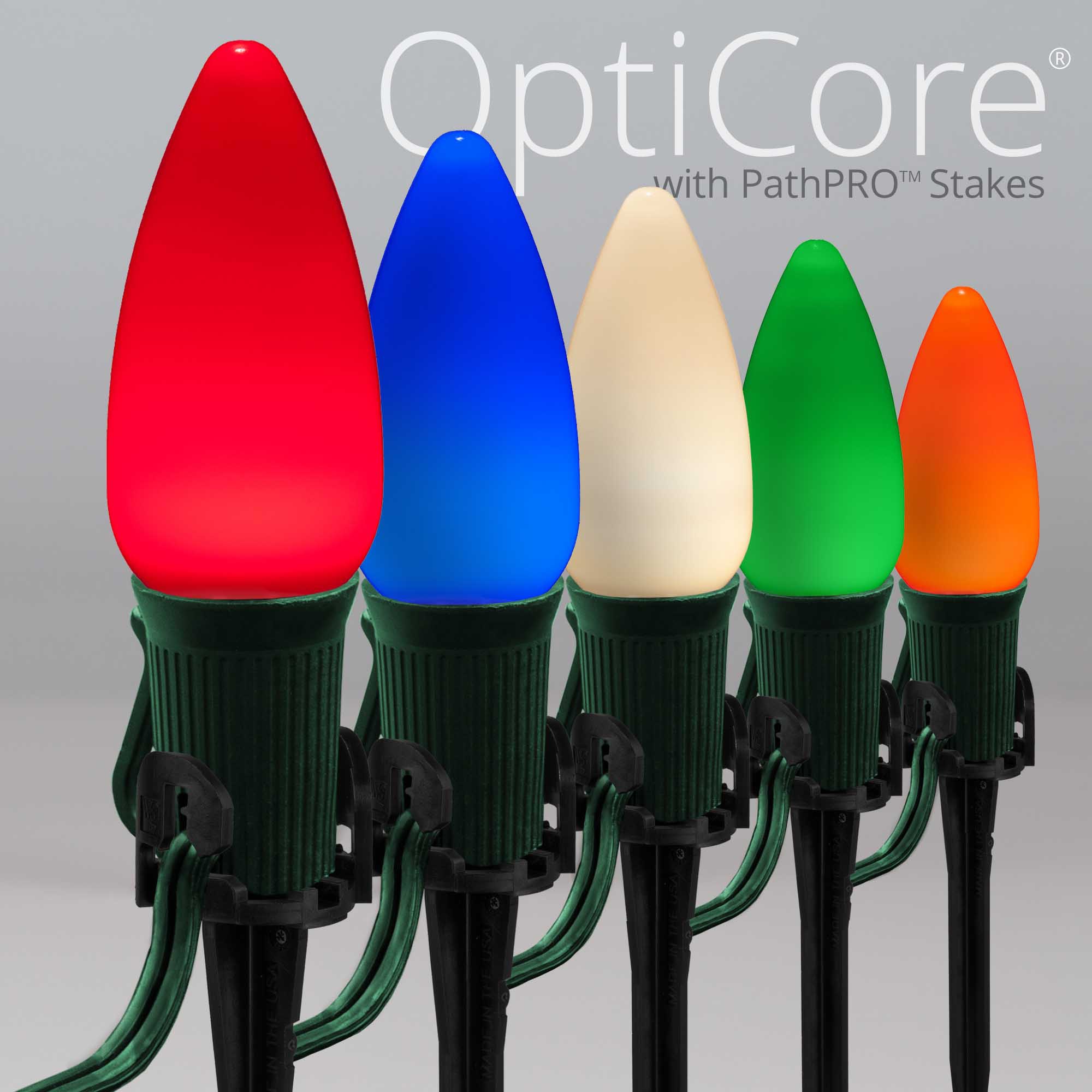 Christmas Lights - C9 Multicolor Smooth Opticore Christmas LED Pathway ...