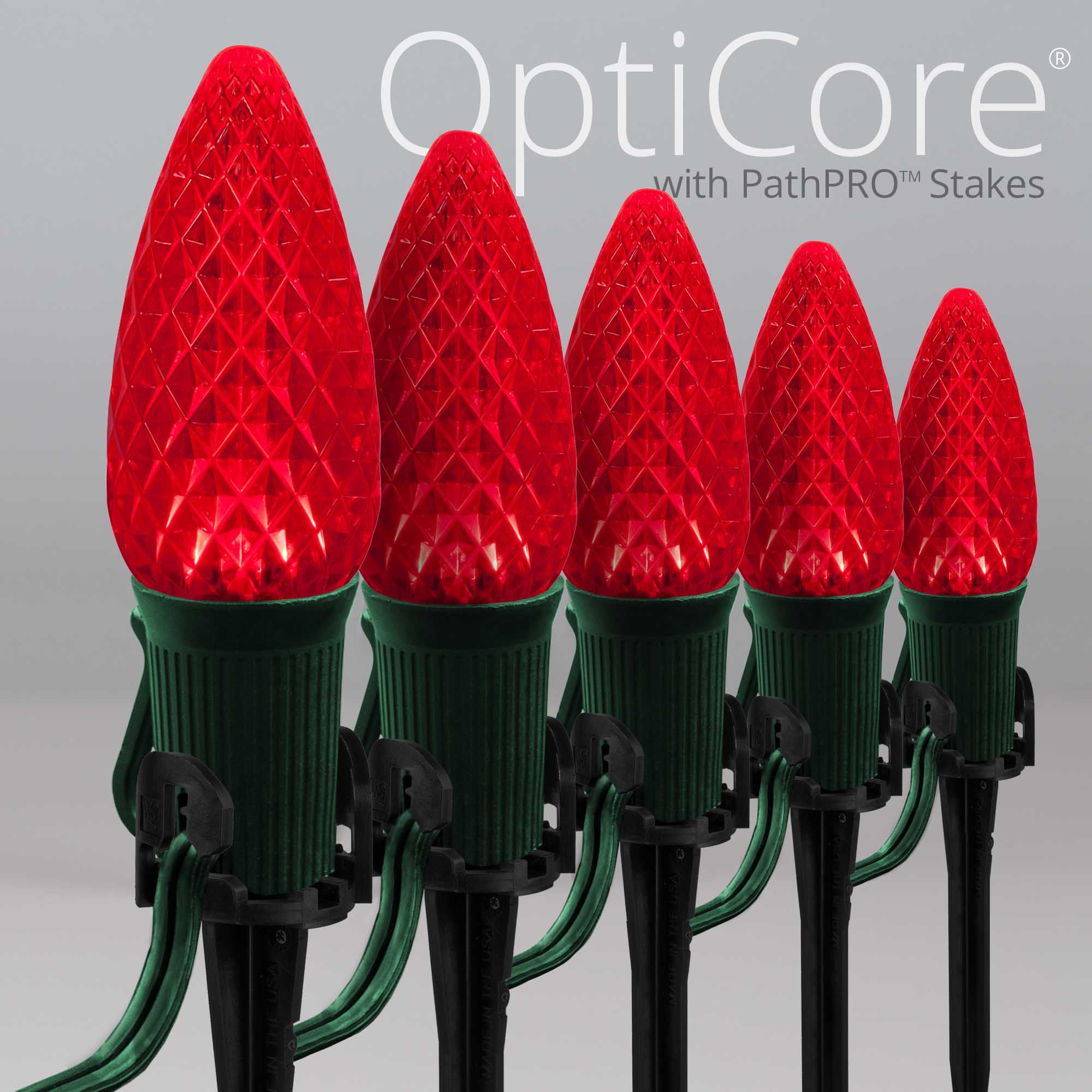 Christmas Lights - C9 Red Opticore Christmas LED Pathway Lights ...