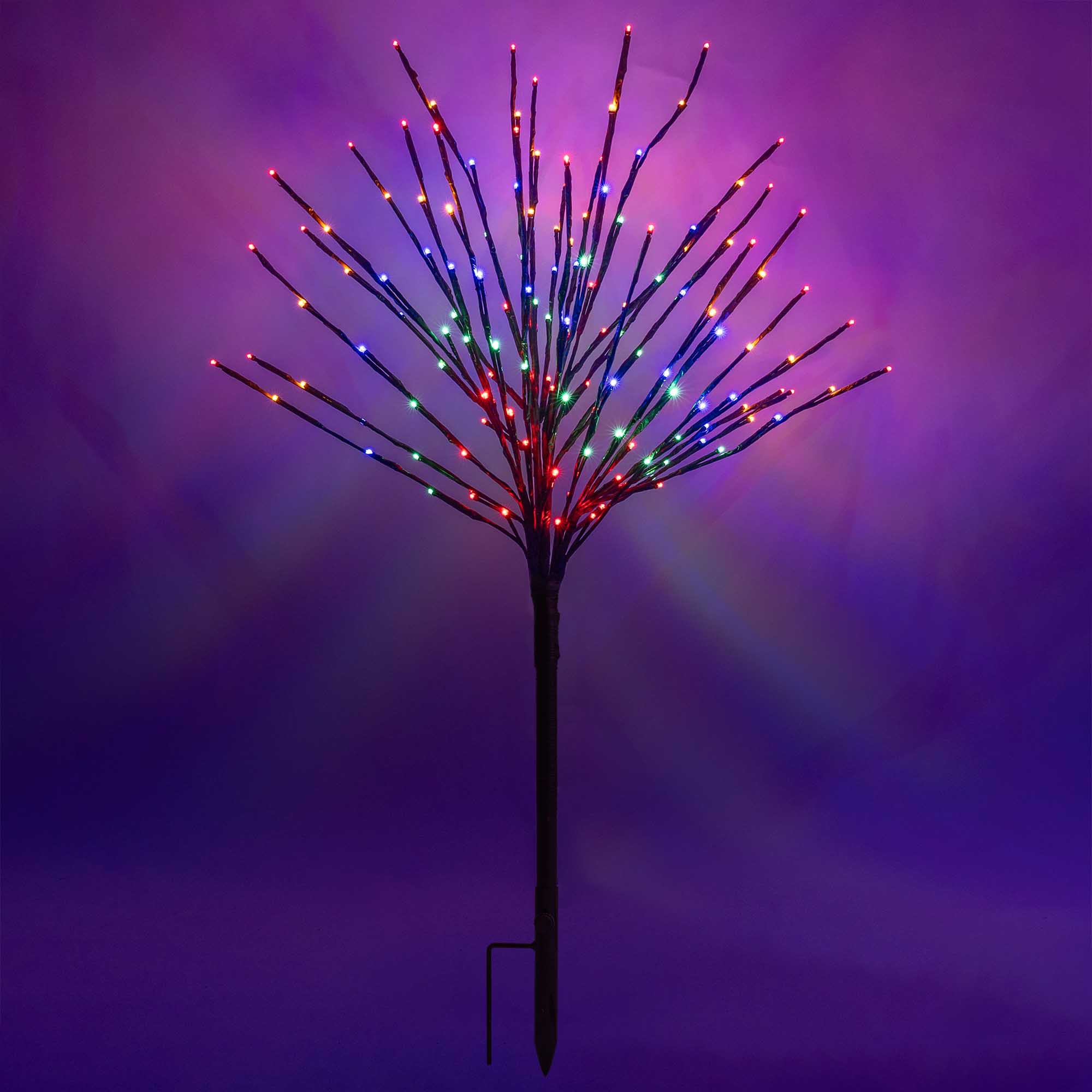 Brown Lighted Glimmer Spray Branches Multicolor LED, 6 pc - Wintergreen ...