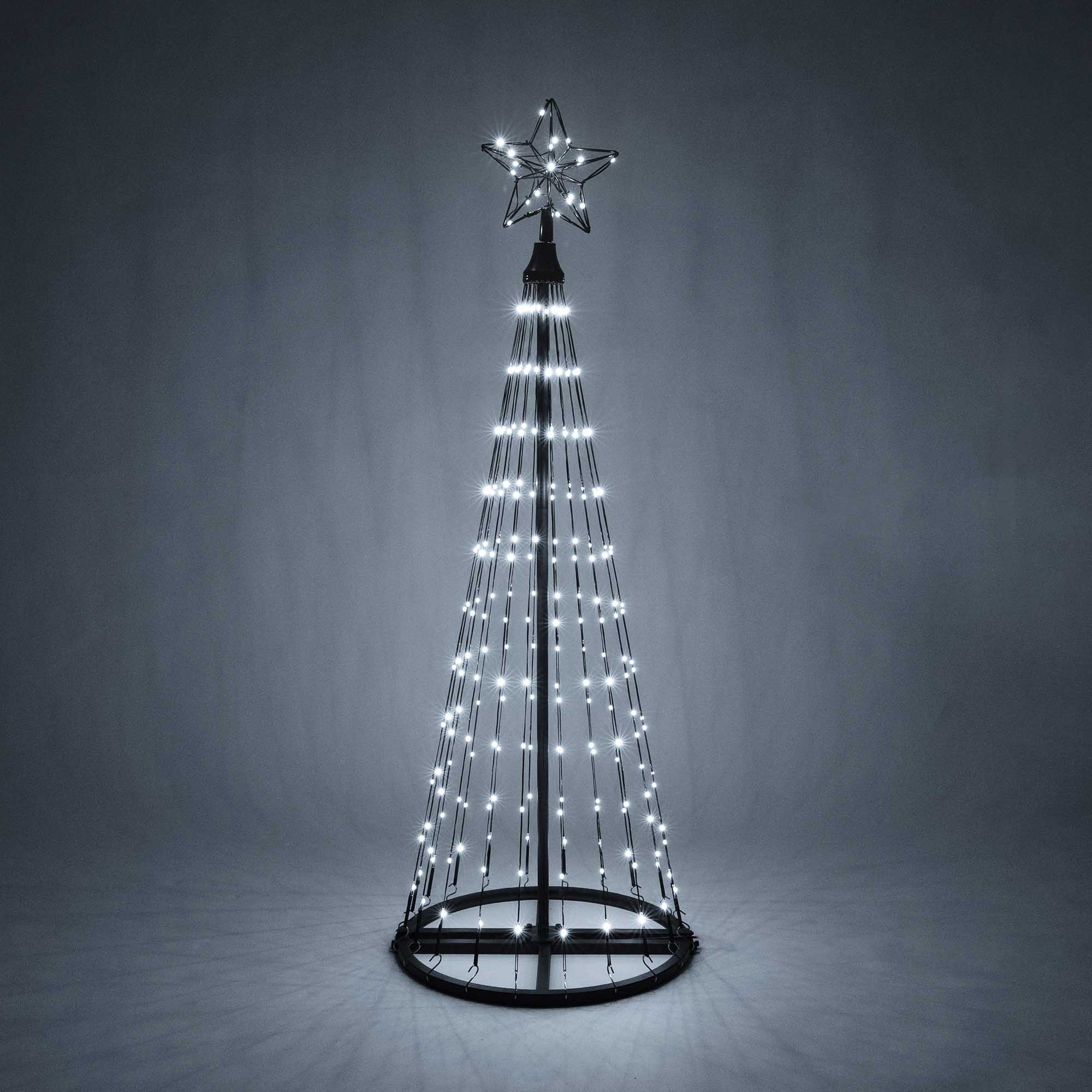 Cool White LED Animated Outdoor Lightshow Tree, Black Frame ...