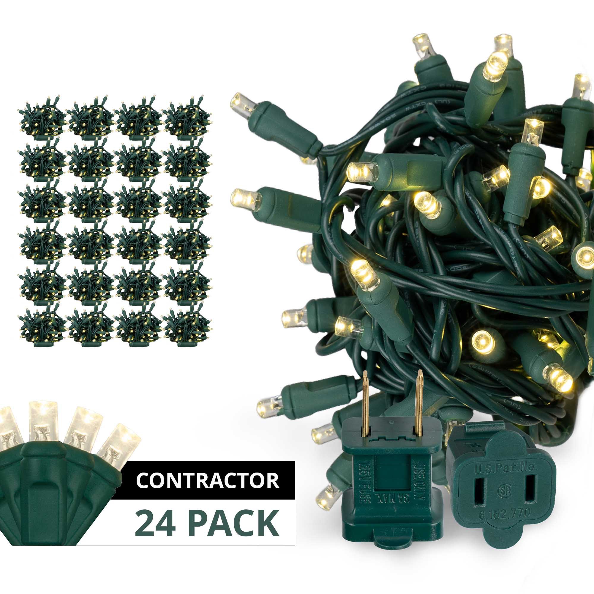 Kringle Traditions 5mm Warm White LED Christmas Lights, Green Wire ...