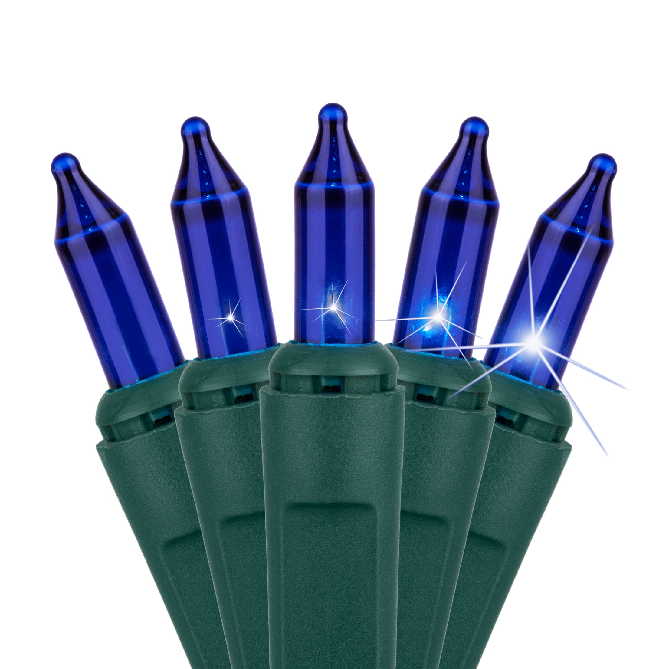 140 Blue Chasing Lights, Green Wire, 4" Spacing-Wintergreen Corporation ...