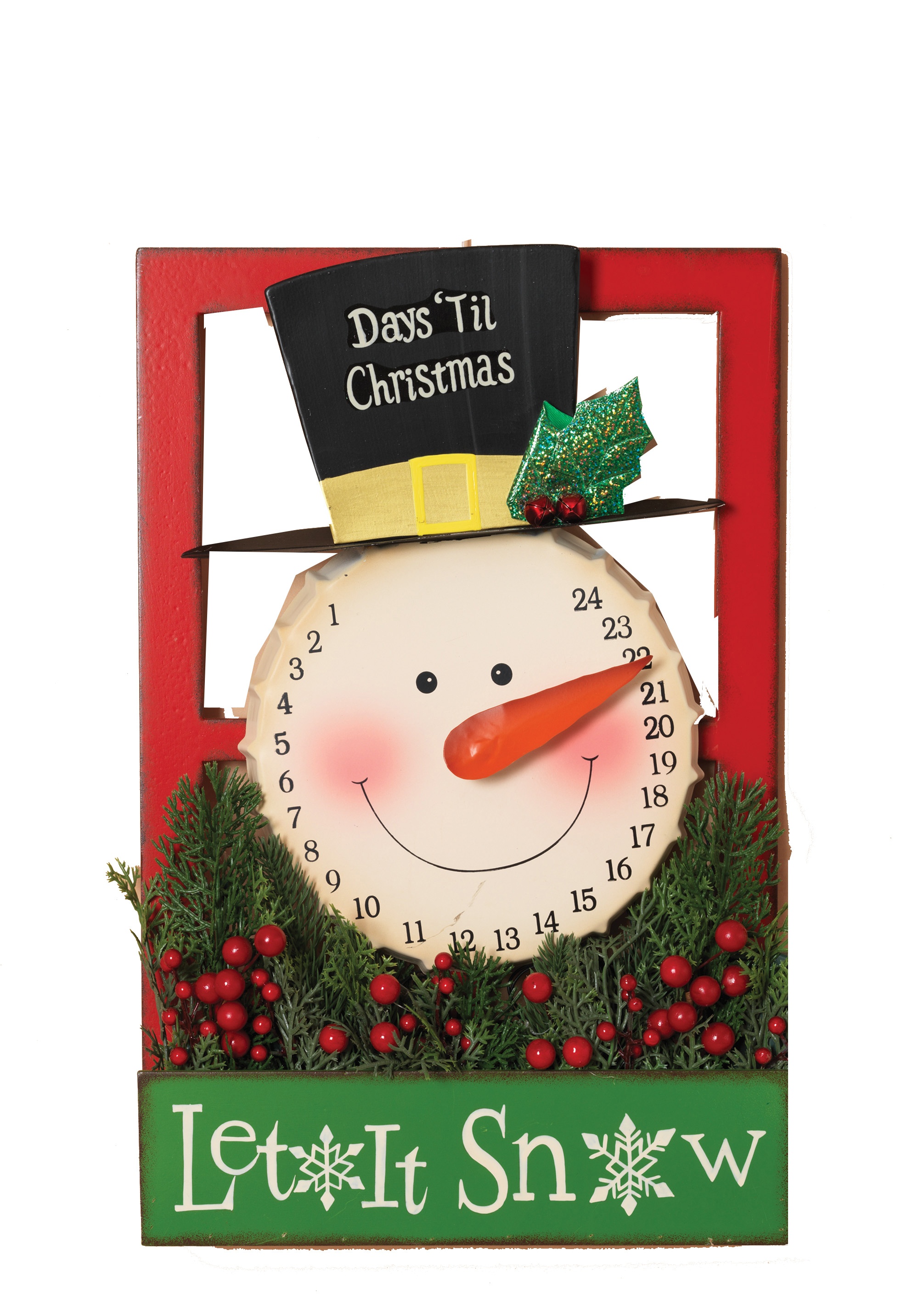 Christmas Countdown Metal Snowman Advent Calendar - Wintergreen Corporation