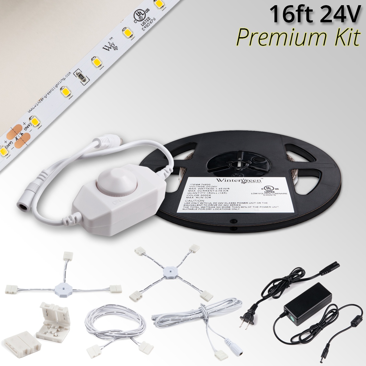 Premium 24V LED Strip Light Kit, Pure White- Wintergreen Corporation ...