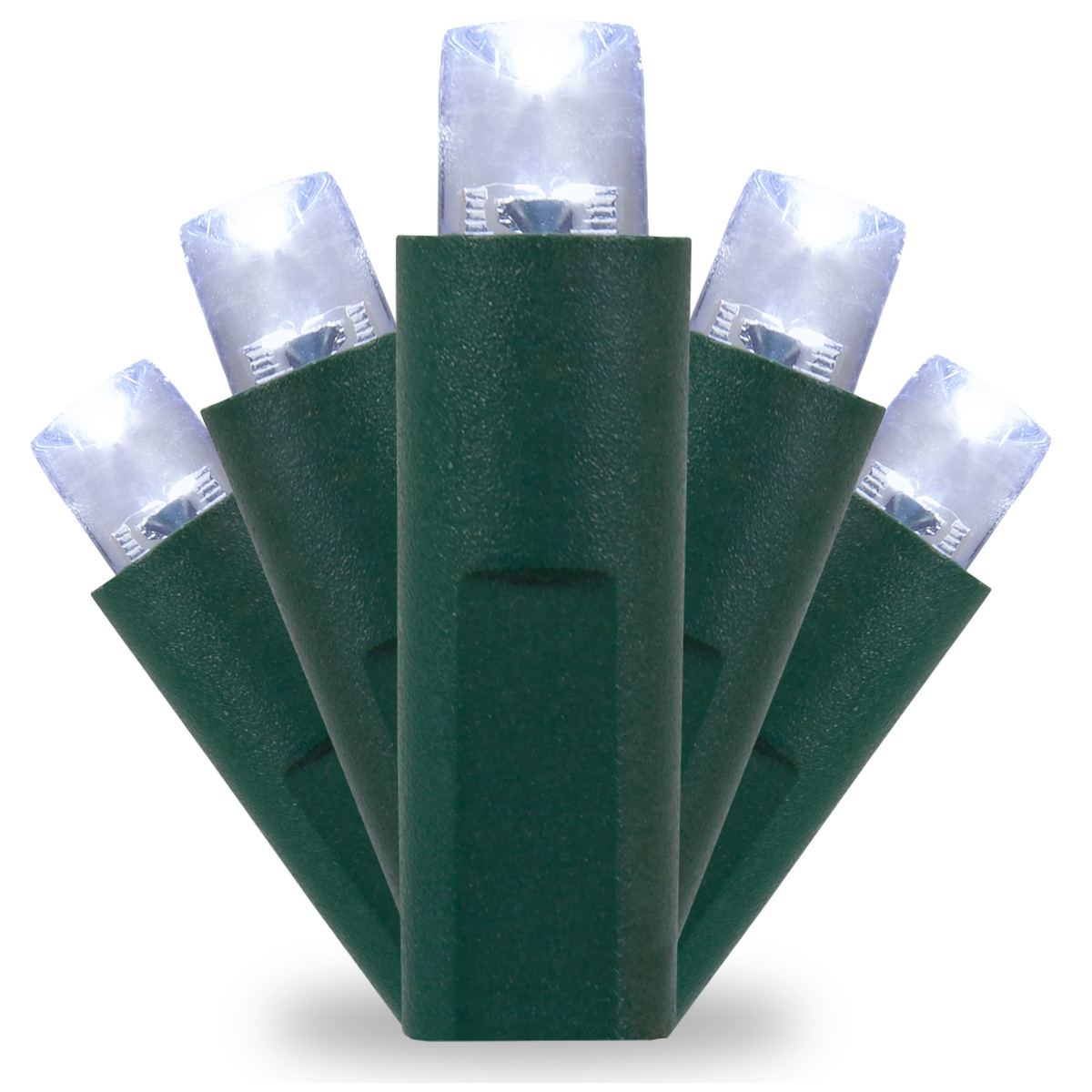 Kringle Traditions 5mm Cool White LED Christmas Lights, Green Wire ...