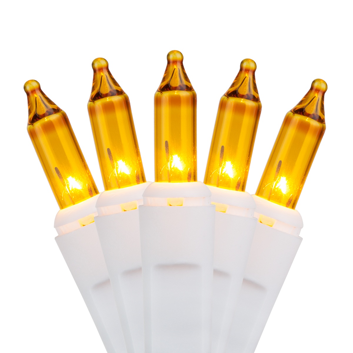 50 Gold Mini Lights, White Wire, 4" Spacing-Wintergreen Corporation ...