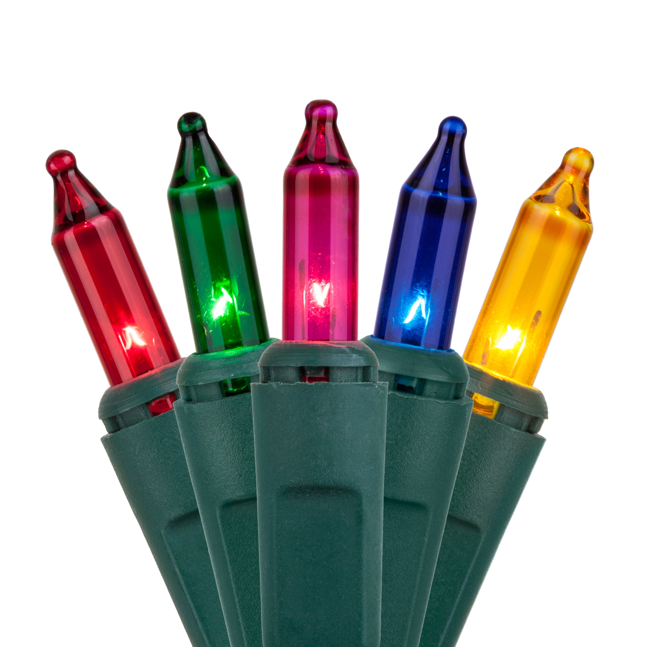 Commercial 150 Multi Color Mini Lights, Lamp Lock, Green Wire, 6 ...