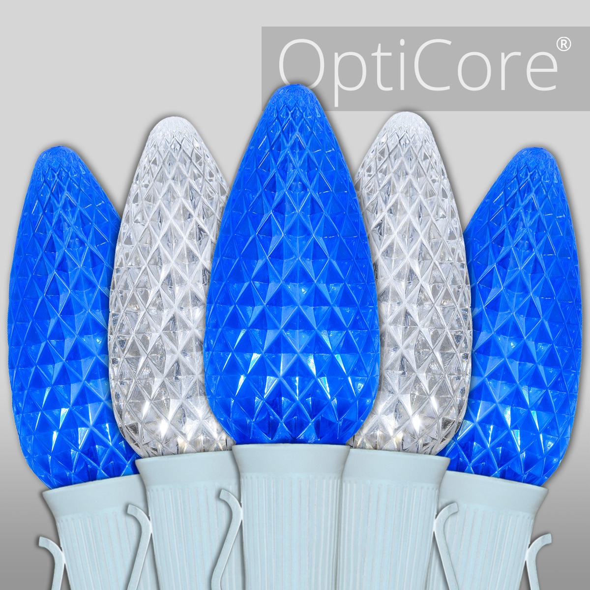 Christmas Lights - C9 Cool White / Blue Opticore Commercial LED ...
